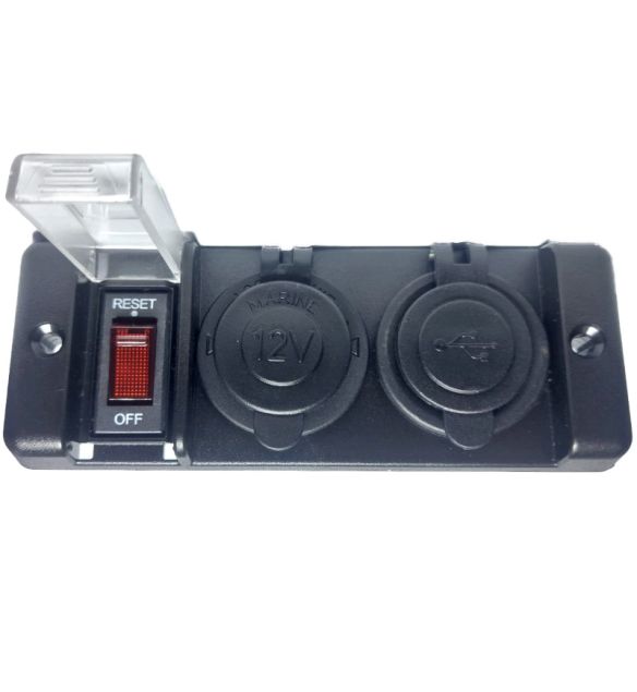 Guardian 12v Flush Panel Mnt USB A and Cig Lighter Charger