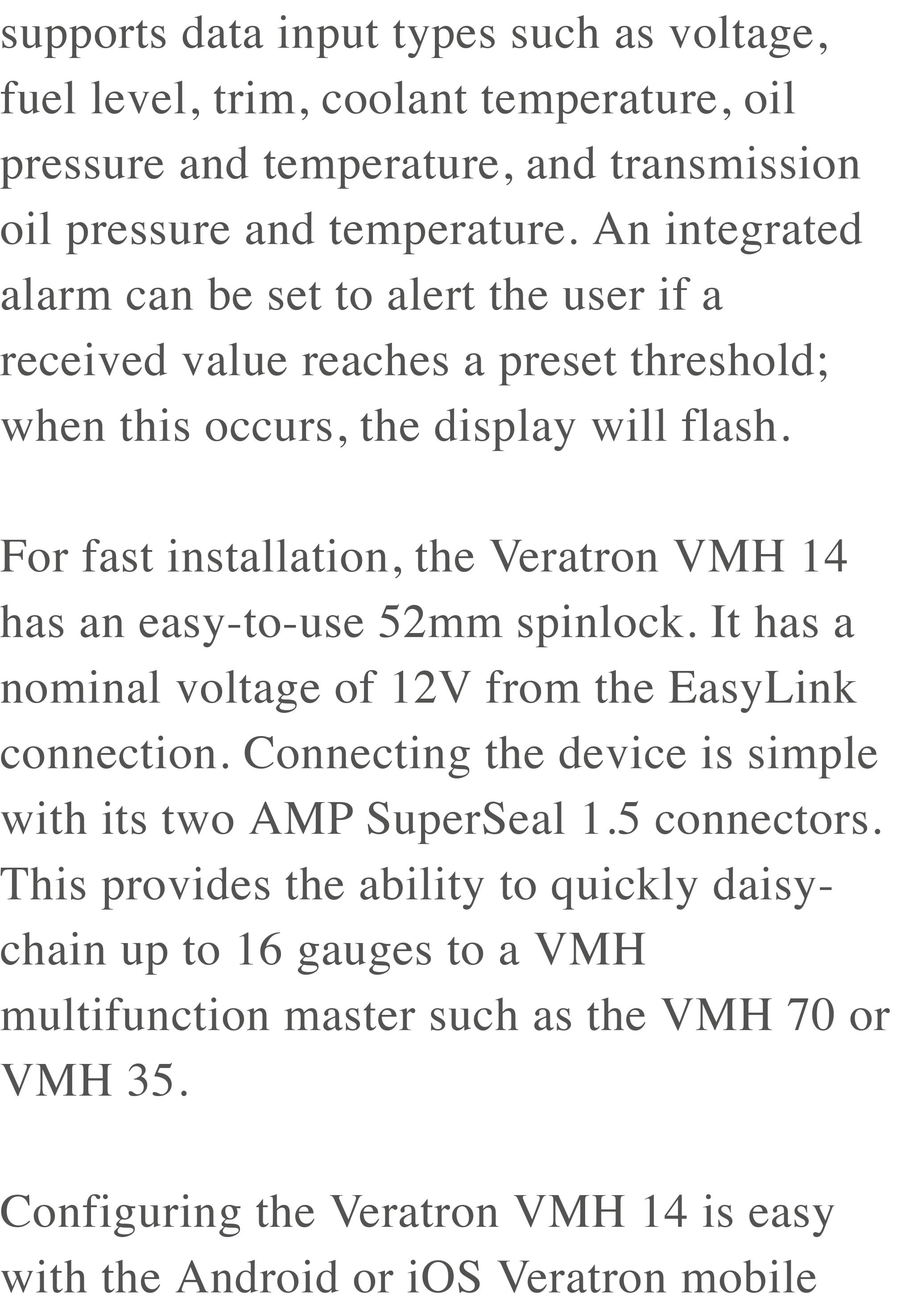 Veratron VMH 14 Gauge